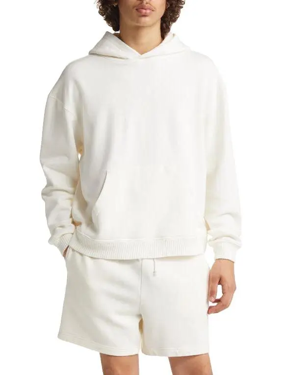 ELWOOD Core Oversize Organic Cotton Brushed Terry Hoodie - White