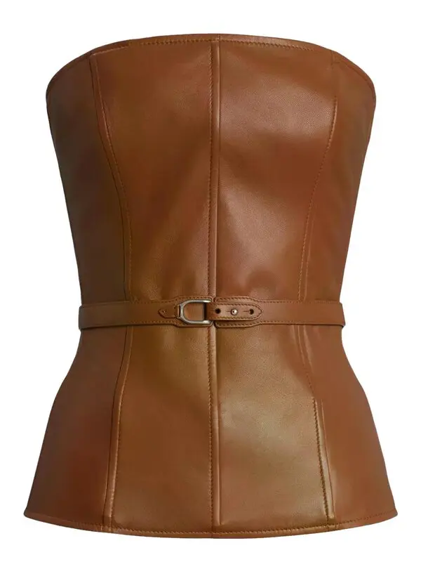 Ralph Lauren Buckle-detail Strapless Top - Brown