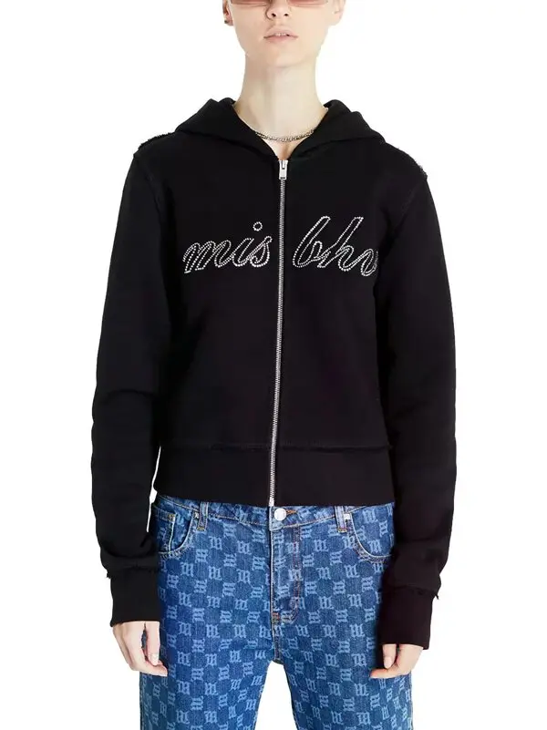 MISBHV Crystal-embellished Zip-up Hoodie - Black