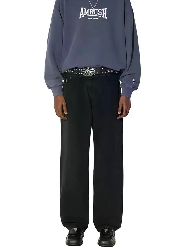 AMBUSH Cotton Wide Leg Jeans - Black