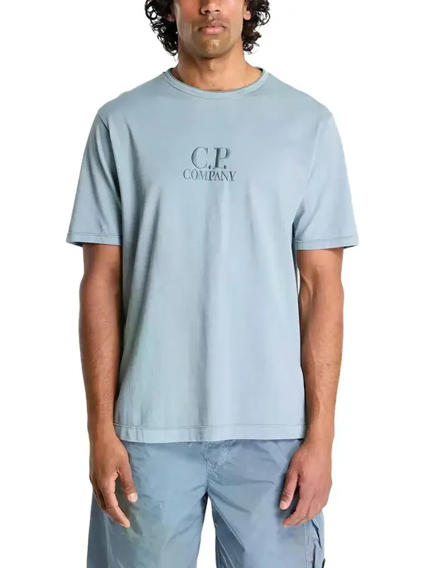C.P. COMPANY Tacting Piquet Embroidery T-shirt - Blue