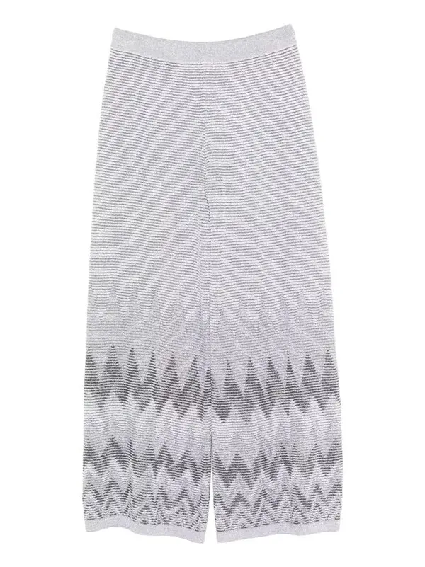 D.exterior Chevron Knit Trousers - Grey