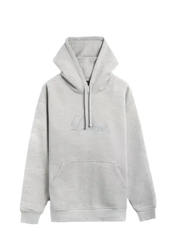 DIME Embroidered Cursive Hoodie - Grey