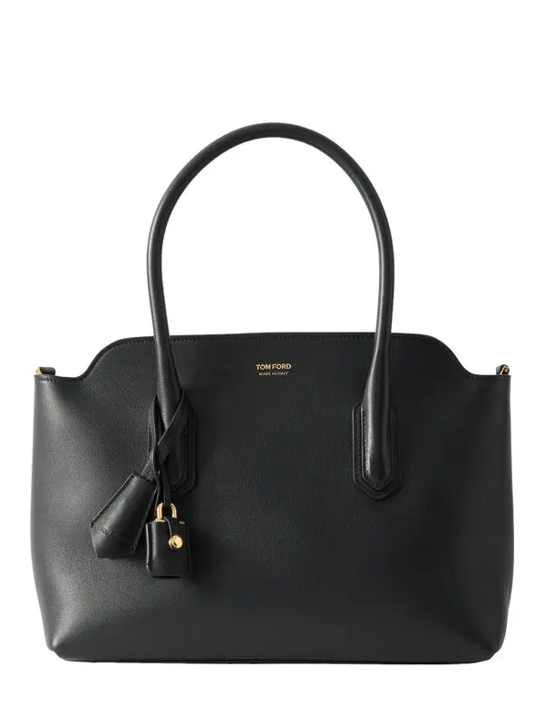 TOM FORD Medium Leather Tote - Black