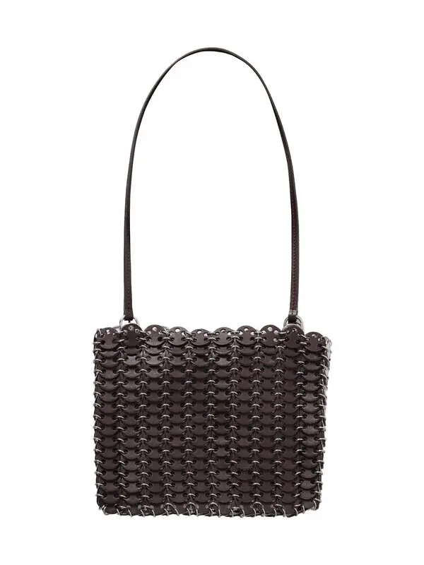 Rabanne Reversible Chainmail-embellished Leather Shoulder Bag - Brown