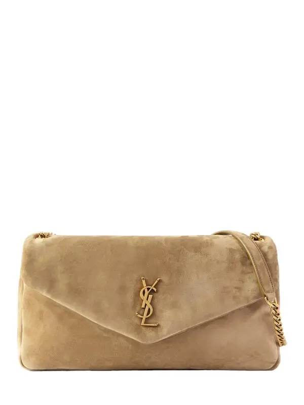 Saint Laurent Calypso Large Padded Shoulder Bag - Neutrals
