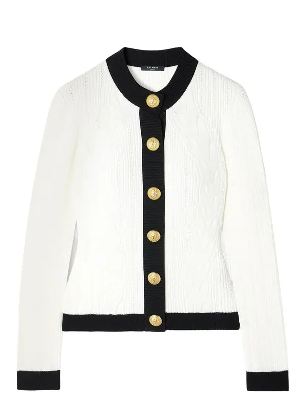 Balmain Knitted Cardigan - White