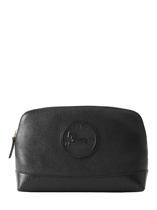 Chloé Appliquéd Textured-leather Pouch - Black