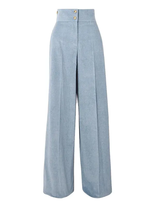 Altuzarra Rudy Wide-leg Cotton-twill Pants - Blue