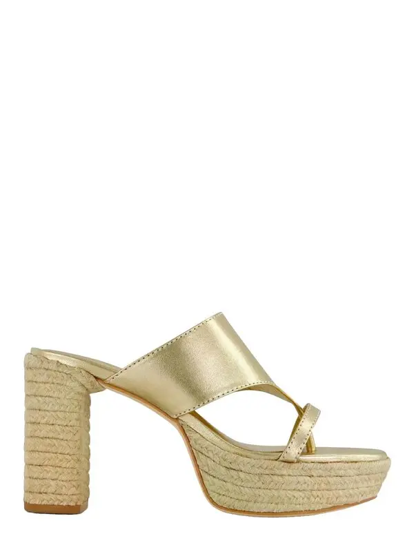 Bernardo 95mm Espadrille Platform Sandals - Gold