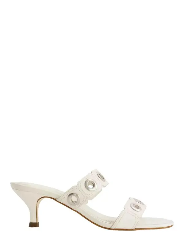 Bernardo Patra 55mm Eyelet Heeled Sandals - White