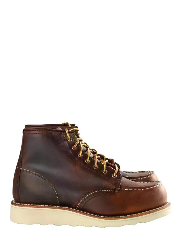 Red Wing Lace-up Leather Work Boots - Brown
