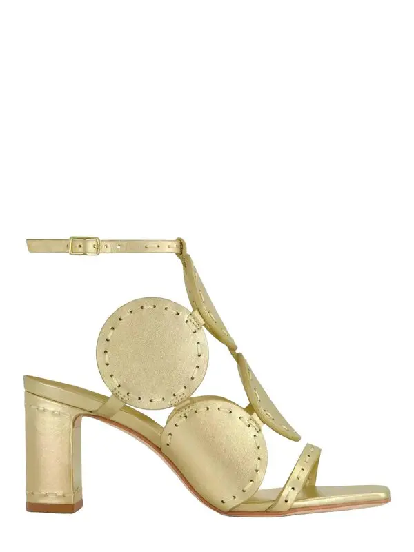Bernardo 1946 75mm Circular-embellished Sandals - Gold