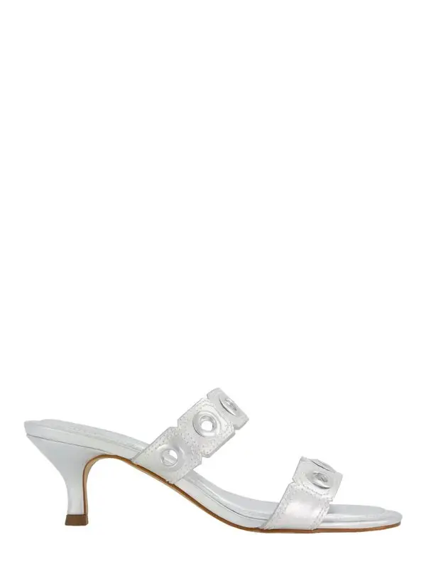 Bernardo 1946 Eyelet-embellished Heeled Sandals - Silver