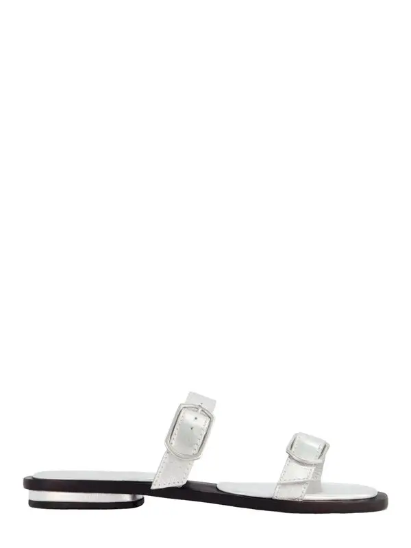 Bernardo Arta Buckle-strap Flat Sandals - Silver