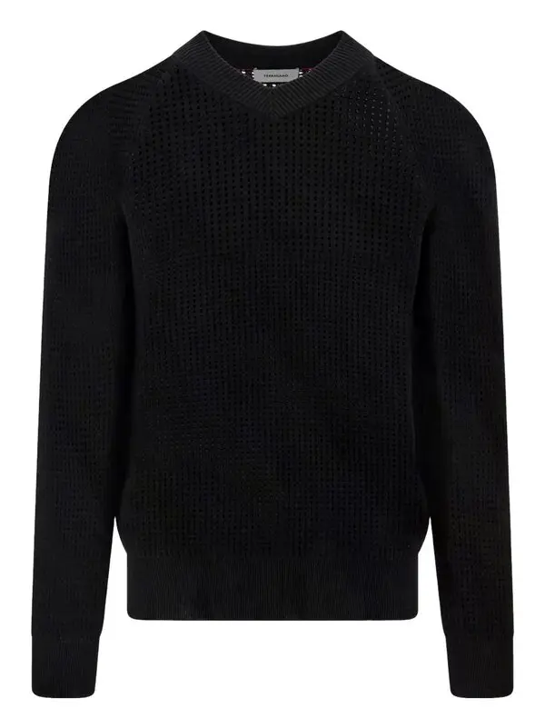 FERRAGAMO Open-knit Sweater - Black