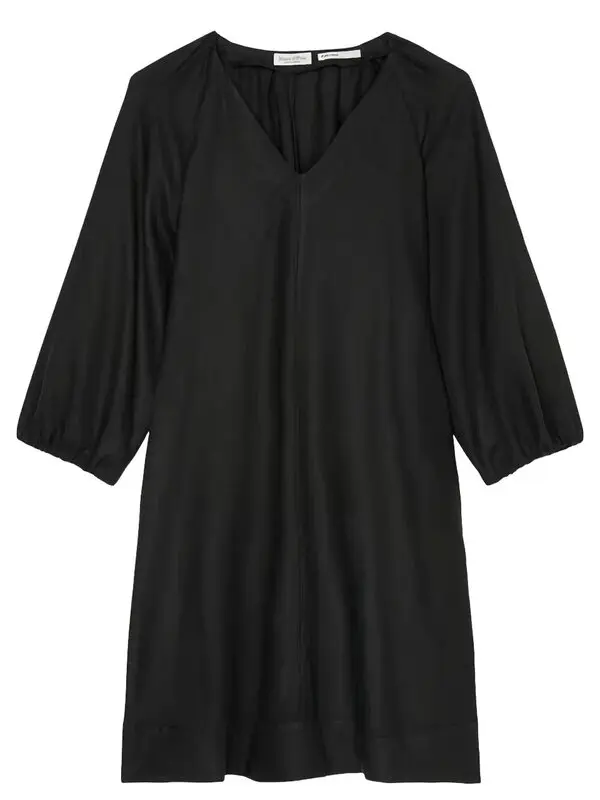 Marc O'polo Puff-sleeve V-neck Dress - Black