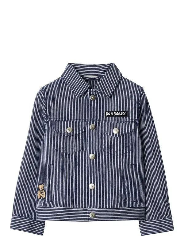 Burberry Striped Denim Jacket - Dark Navy