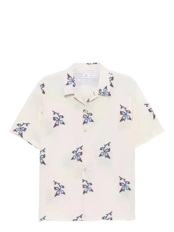 Paul Smith Short-sleeved Cotton Shirt - Neutrals