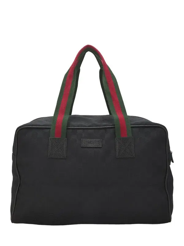 Gucci Gg Canvas Web Duffle - Black
