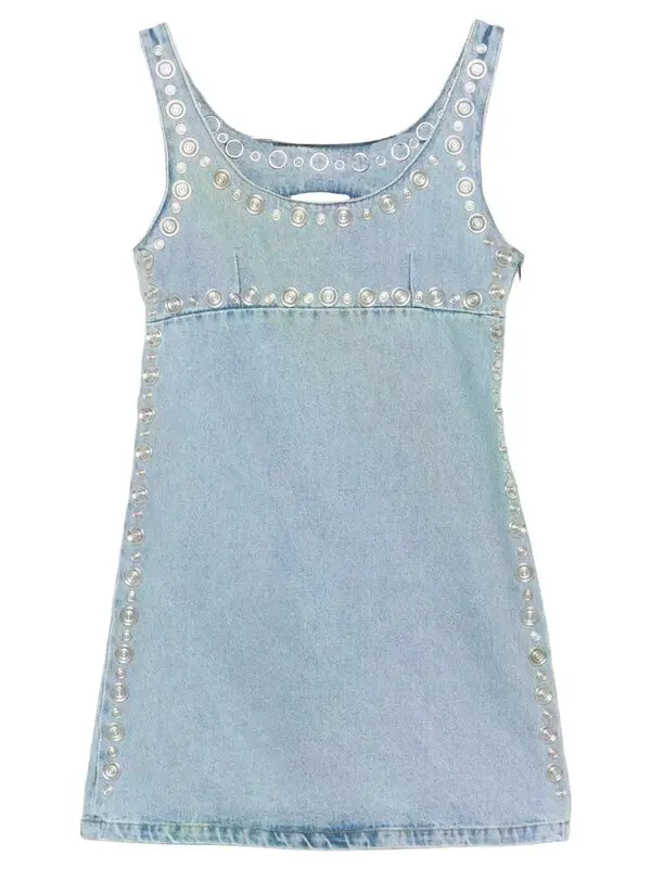 Coperni Studded Denim Mini Dress - Blue