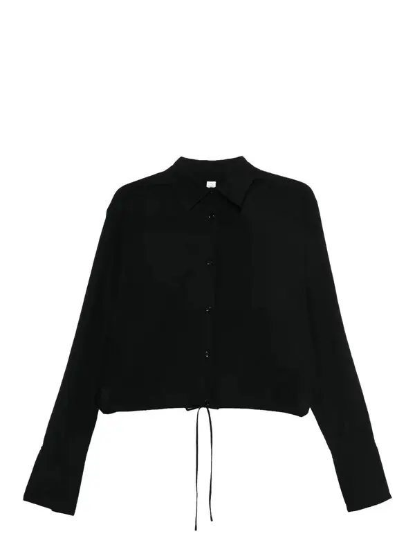 TOTEME Drawstring-hem Shirt - Black