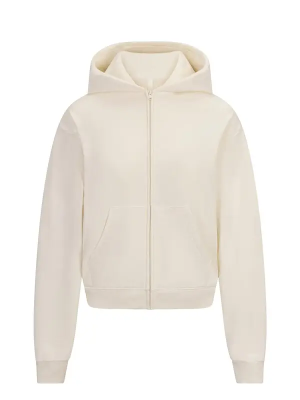 SKIMS French Terry Zip Up Hoodie - Ecru