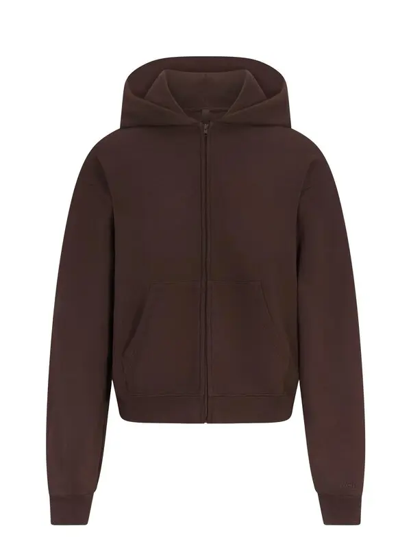 SKIMS French Terry Zip Up Hoodie - Espresso