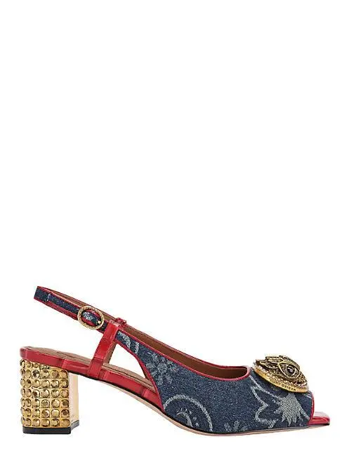 Kurt Geiger Chelsea Block-heel Slingback Sandals - Denim