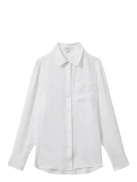 REISS Linen Shirt - White