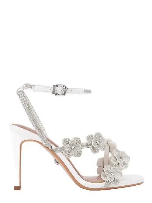 Carvela Petalo Rhinestone-embellished Heeled Sandals - White
