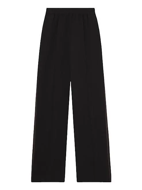 REISS Wide-leg Mid-rise Trousers - Black