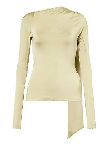 Victoria Beckham Twisted-panel Long-sleeve Top - Pistachio