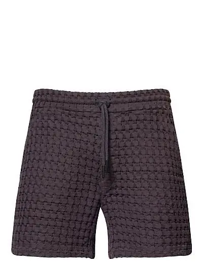 Oas Porto Waffle Cotton Shorts - Nearly Black