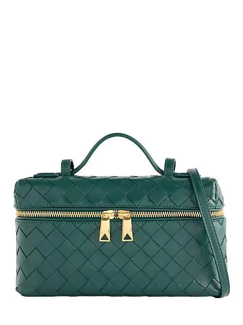 Bottega Veneta Bang Bang Leather Crossbody Bag - Emerald Green-gold