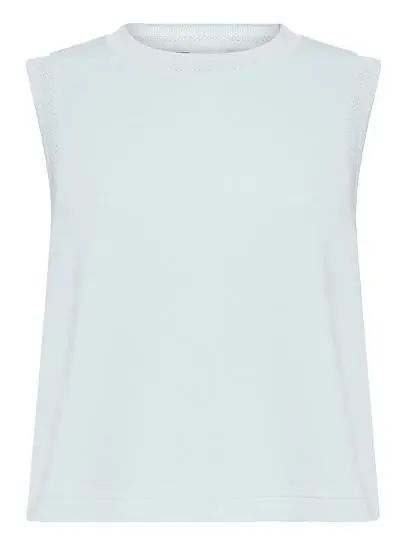 Varley Shea Cropped Knitted Vest Top - Ether Blue