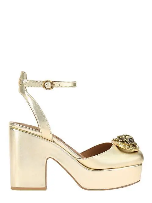 Kurt Geiger Chelsea Metallic-leather Platform Heels - Gold
