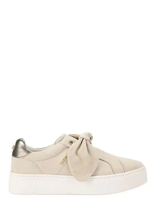 Carvela Chiara Bow Suede Low-top Trainers - Beige