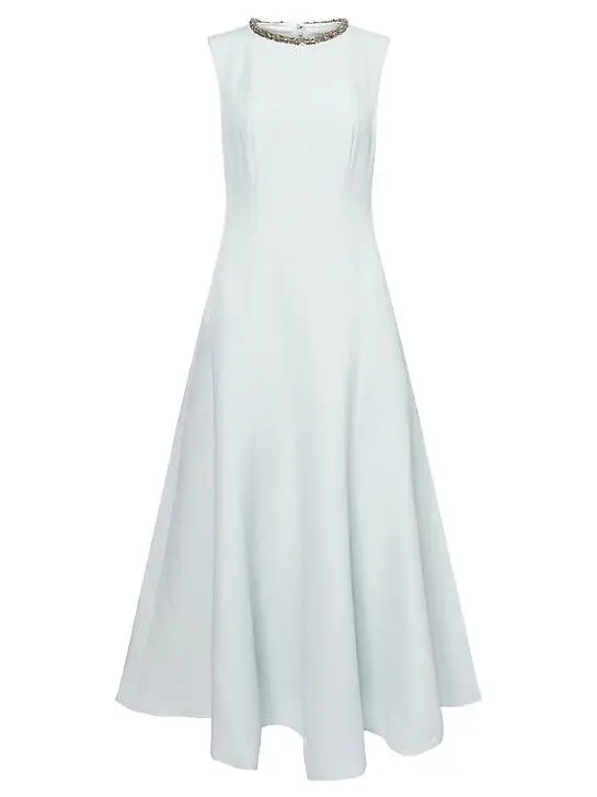 Roland Mouret Rhinestone-embellished Sleeveless Midi Dress - Mint