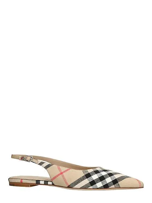 Burberry Sling-back Woven Courts - Tan Comb