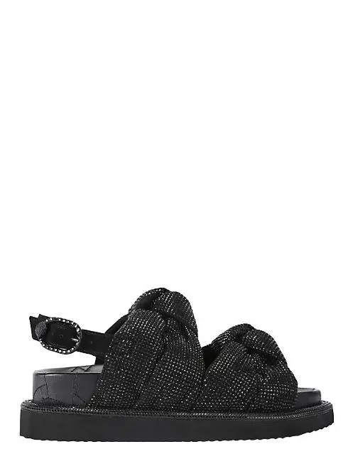 Kurt Geiger Orson Knot Woven Sandals - Black