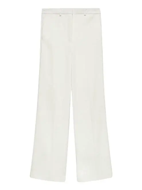 JOSEPH Morissey Comfort Cady Mid-rise Straight-leg Trousers - Ivory