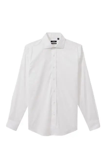 REISS Bishopsgate Long-sleeved Cotton-blend Shirt - White