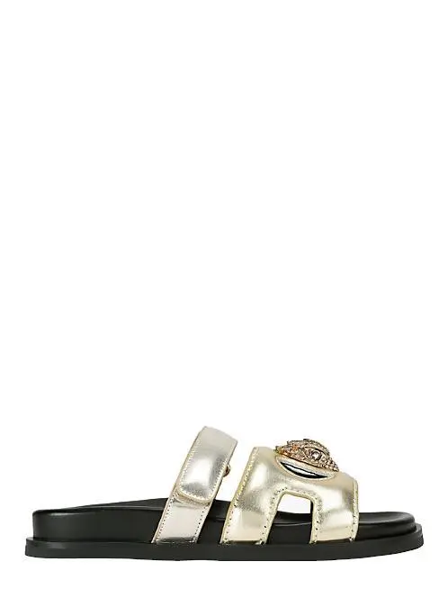 Kurt Geiger Eagle Cut-out Metallic-leather Sandals - Gold Comb