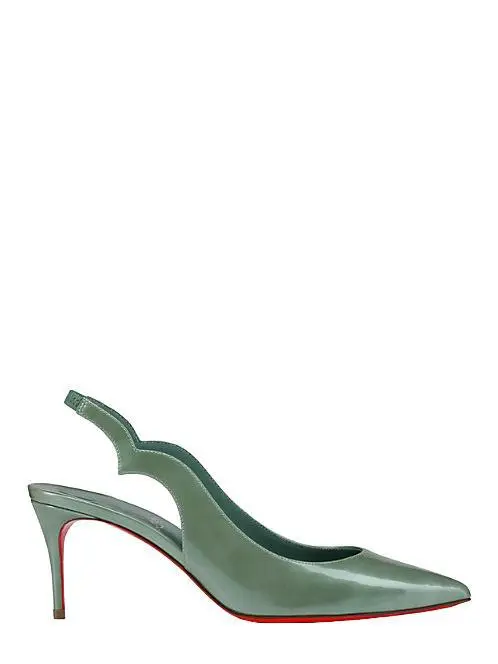 CHRISTIAN LOUBOUTIN Hot Chick Sling 70 Leather Heeled Courts - Manuka