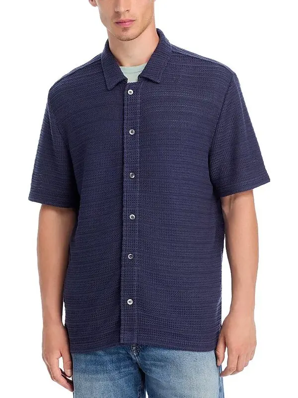 Madewell Lagos Short Sleeve Textured Camp Shirt - Ink