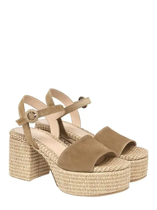 GIANVITO ROSSI Carol Platform Sandals - Camel