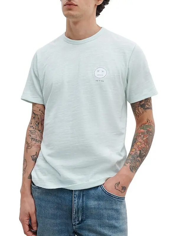 Rag & Bone Sour Face Embroidered Tee - Soft Gray