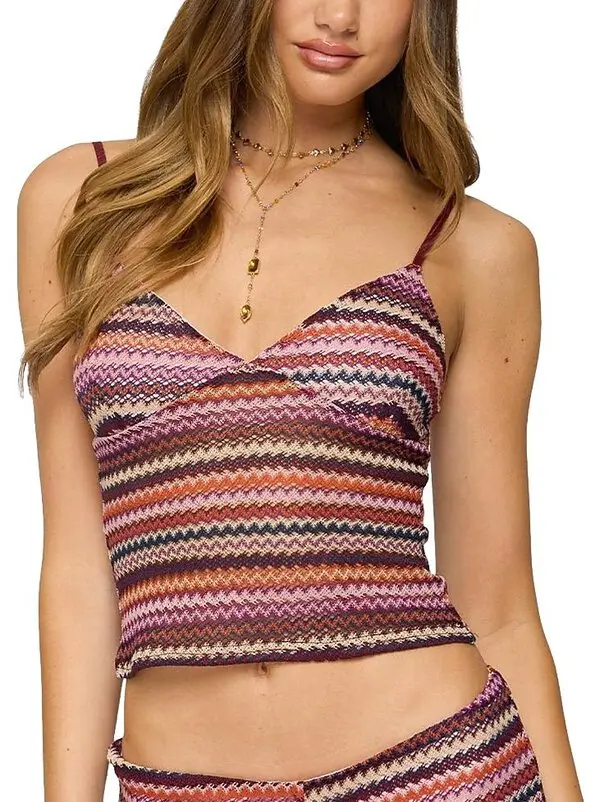 EDIKTED Zigzag Stripe Tank Top - Mix