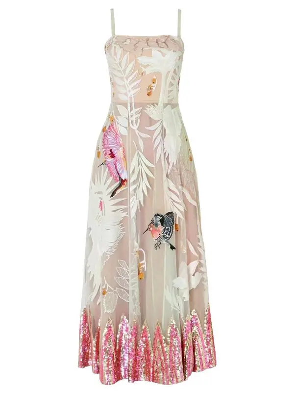 TEMPERLEY LONDON Opera Floral-embroidered Maxi Dress - White